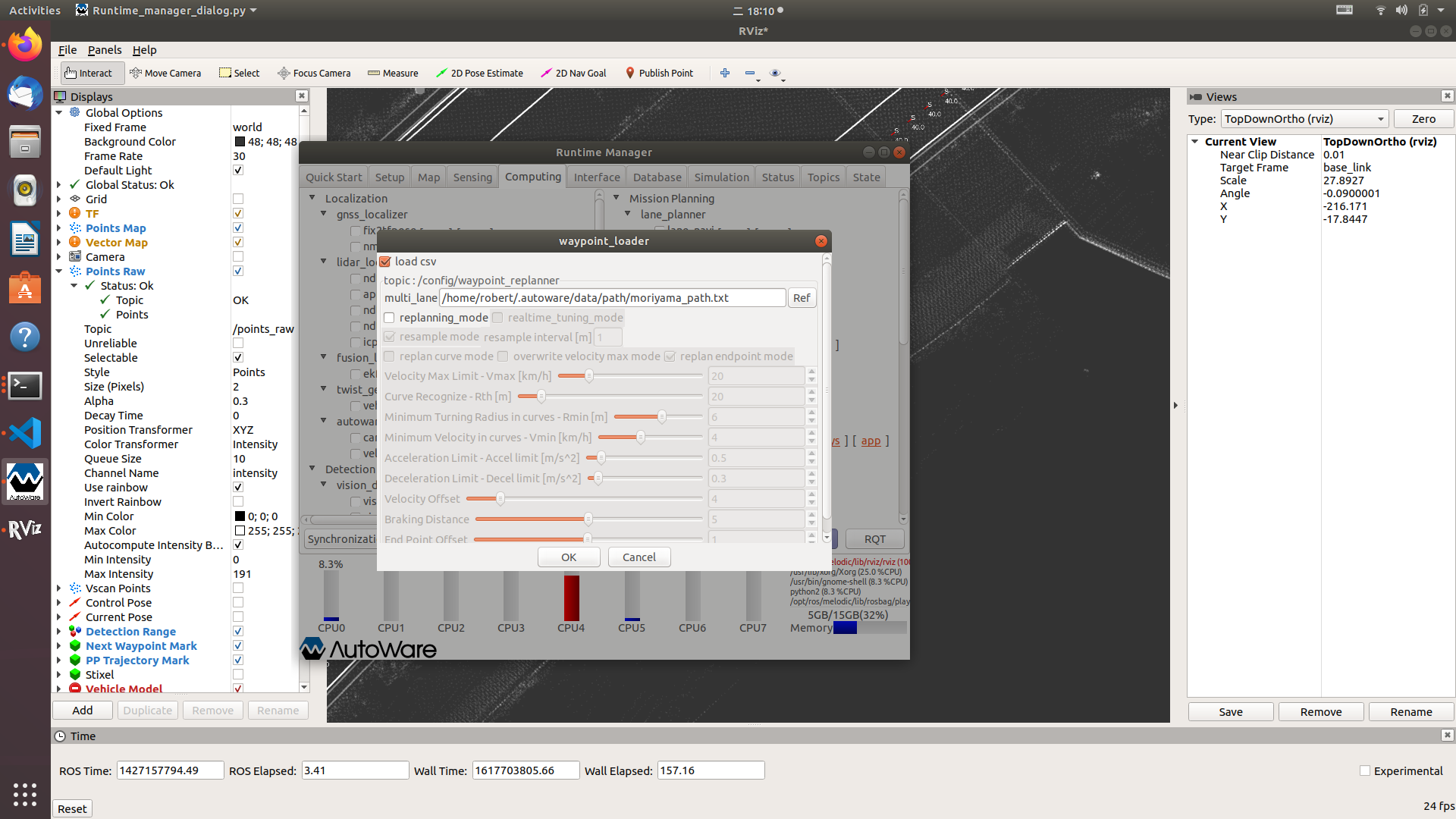 手把手教你使用Autoware做无人驾驶（二）--数据导入_waypoint loader-CSDN博客