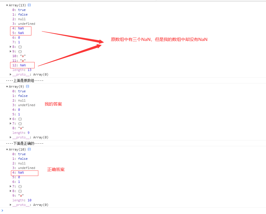 牛客前端篇——— FED5、数组去重_[false, true, undefined, null, nan, 0, 1, {}, {}, -CSDN博客