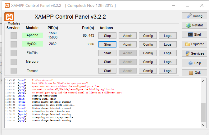 完美解决XAMPP无法启动mysql_mysql will not start without the configured ports -CSDN博客