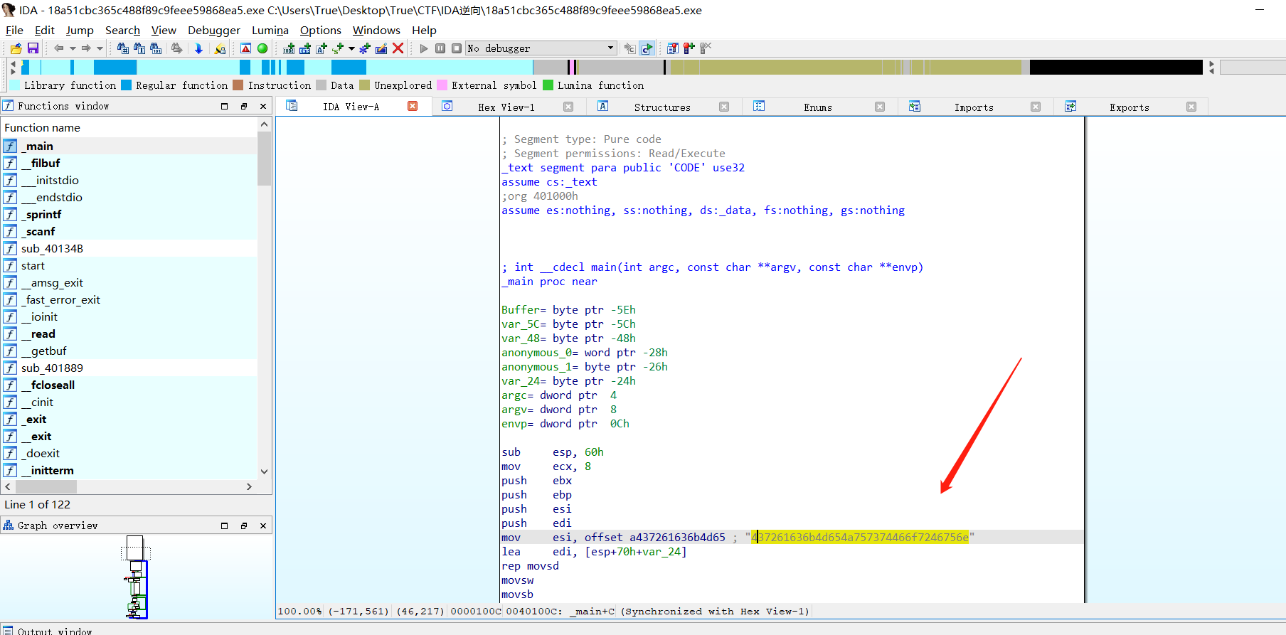 CTF逆向-IDA Pro攻防世界Hello CTF_ctf ida-CSDN博客