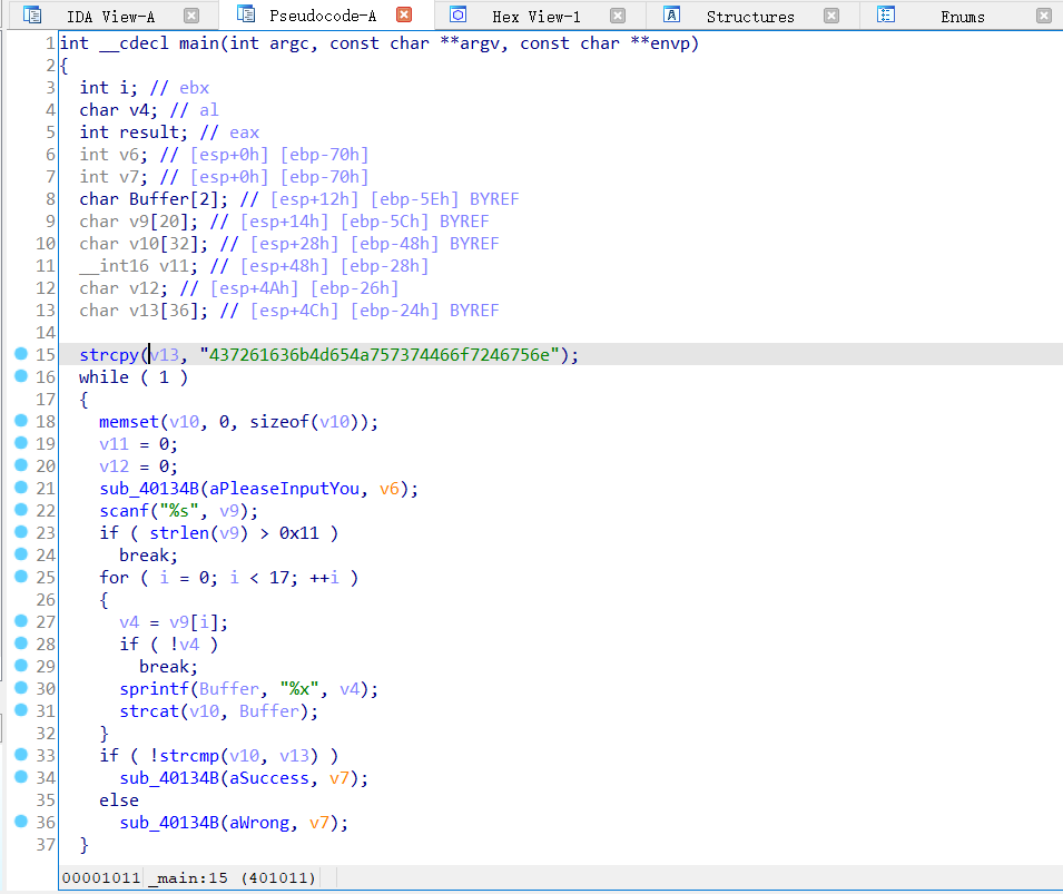 CTF逆向-IDA Pro攻防世界Hello CTF_ctf ida-CSDN博客