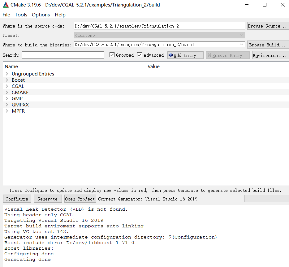 [CGAL] CGAL-5.2.1的安装与编译（Win10+vs2019+CGAL-5.2.1）_cgal example cmake 编译-CSDN博客