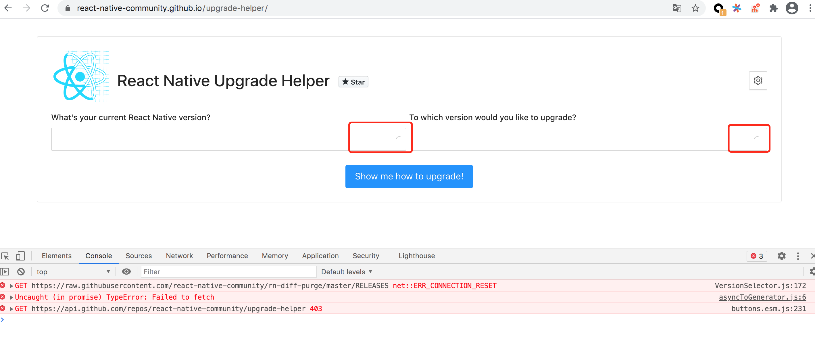 React Native Upgrade Helper无法选择版本问题-CSDN博客
