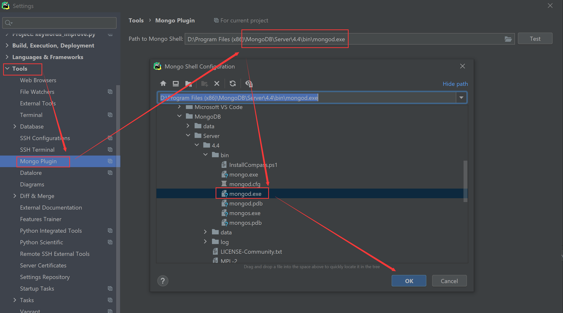 Pycharm中配置MongoDB（2021年最新教程）_pycharm mongodb browser 创建-CSDN博客