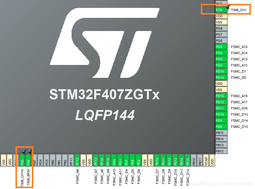 Stm32f407配置stm32cubemx通过高级定时器tim8产生pwm互补输出(带死区和刹车)实验 Stm32cubemx高级定时器互补刹车配置后卡死 Csdn博客