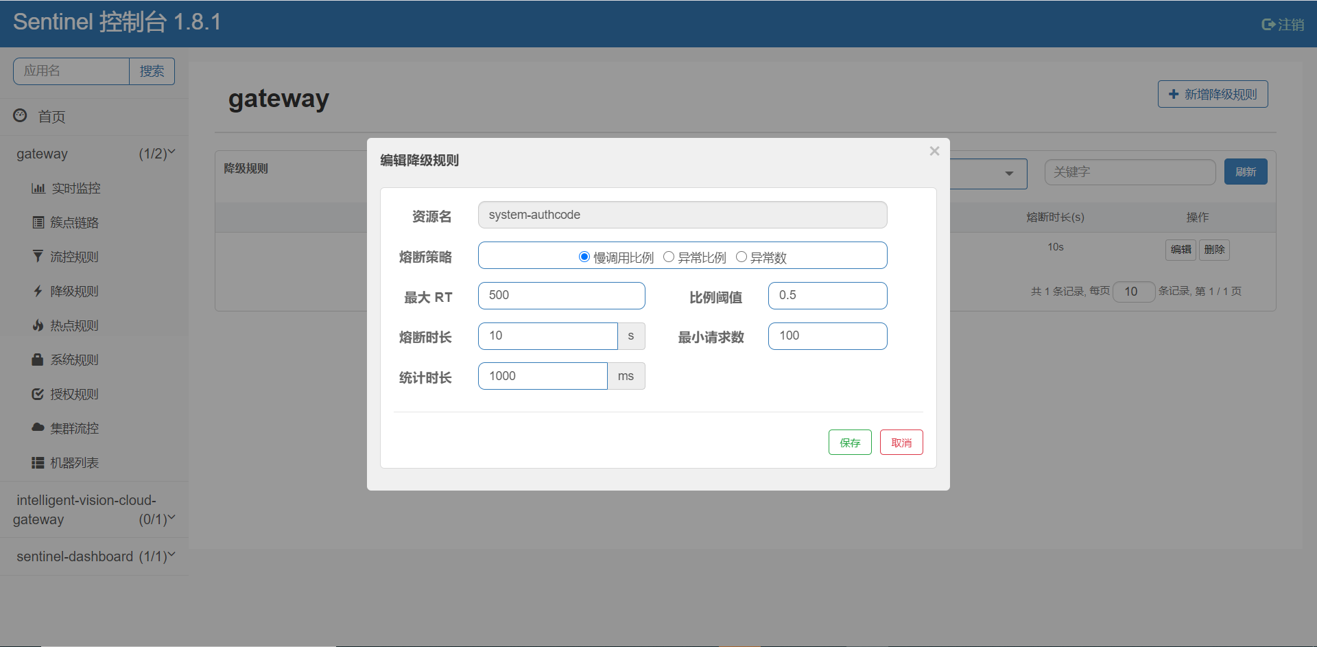 微服务：gateway+sentinel+nacos实现服务熔断降级_nacos服务降级-CSDN博客
