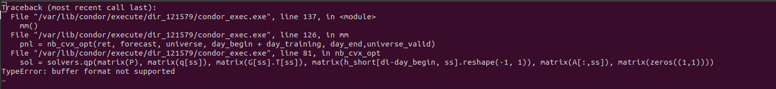 numpy.array 转换 cvxopt.matrix的坑： buffer format not supported_typeerror: buffer format not ...