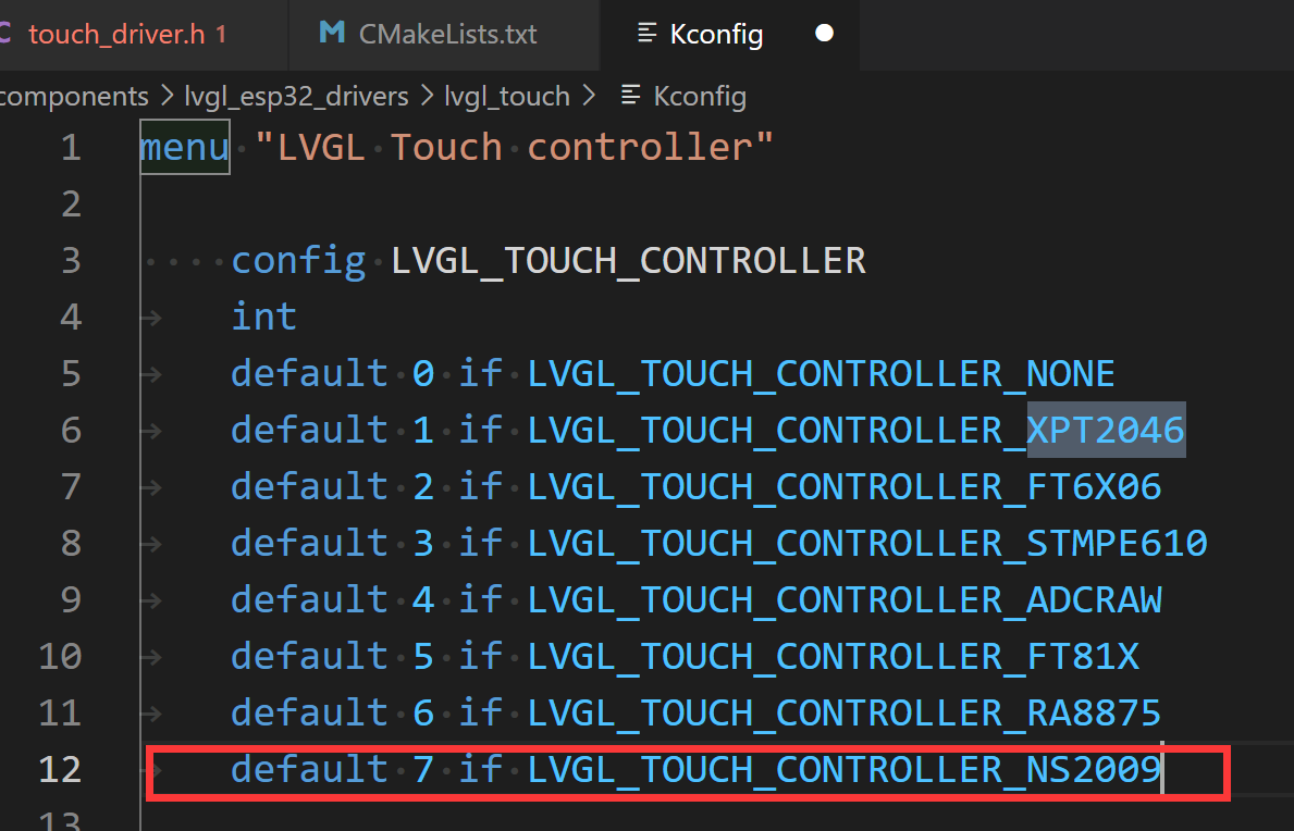ESP32 LVGL GUI开发 idf.py menuconfig 添加新的触摸芯片菜单-CSDN博客