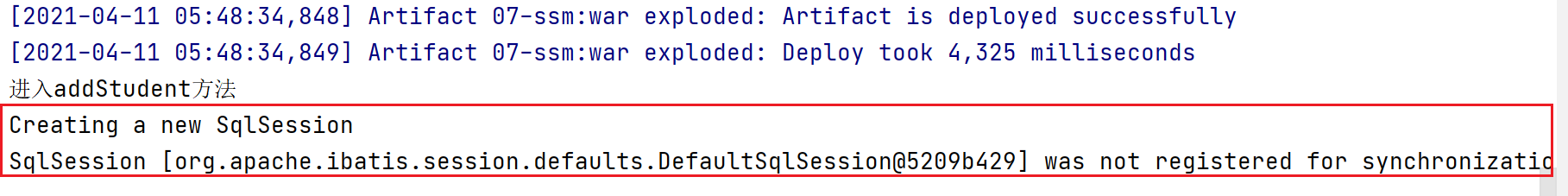 错误：SqlSession [org.apache.ibatis.session.defaults.DefaultSqlSession@5209b429] was not registered ...