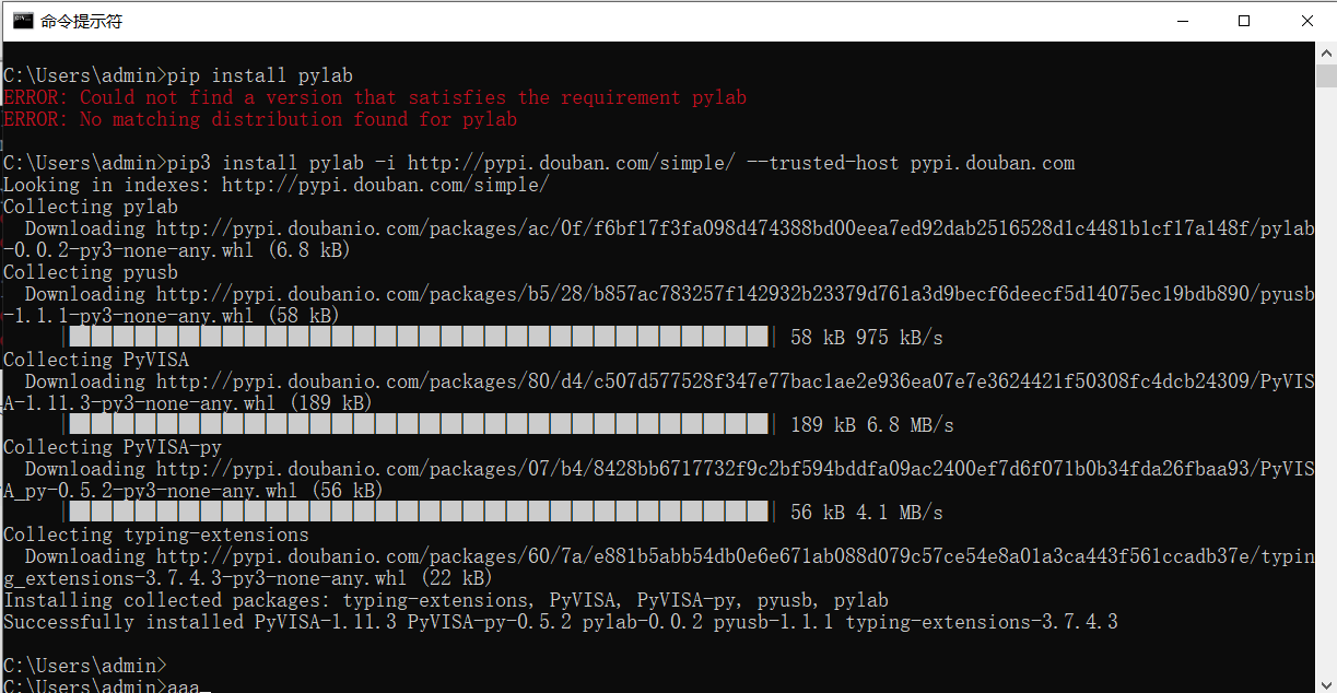 could-not-find-a-version-that-satisfies-the-requirement-pylab-no