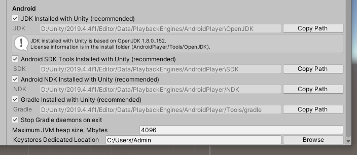 Unity Android JDK/SDK/NDK 对应的安装路径。_unity 默认 jdk路径-CSDN博客