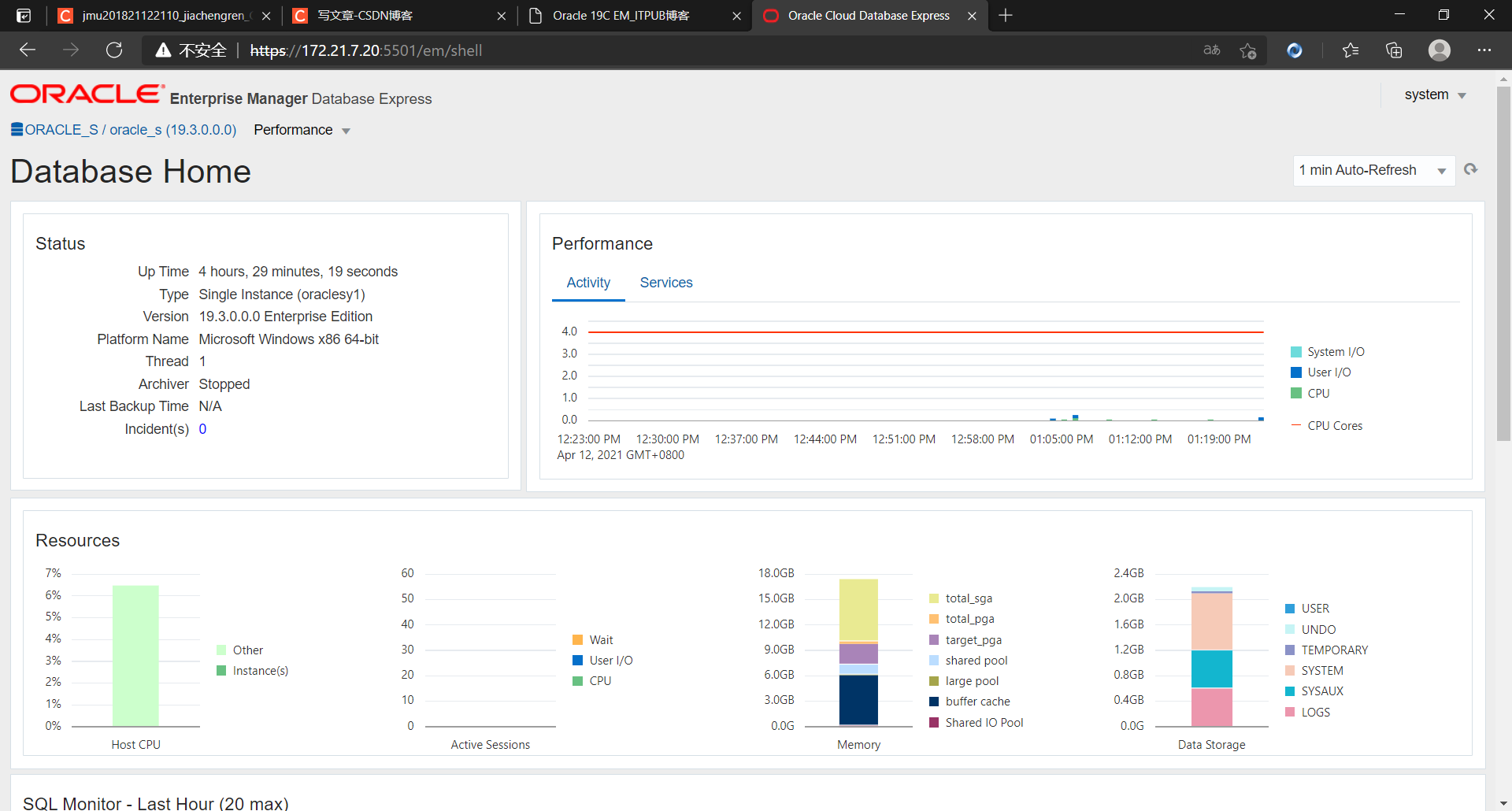 Oracle 实验：OEM的使用_oracle 19c oem-CSDN博客