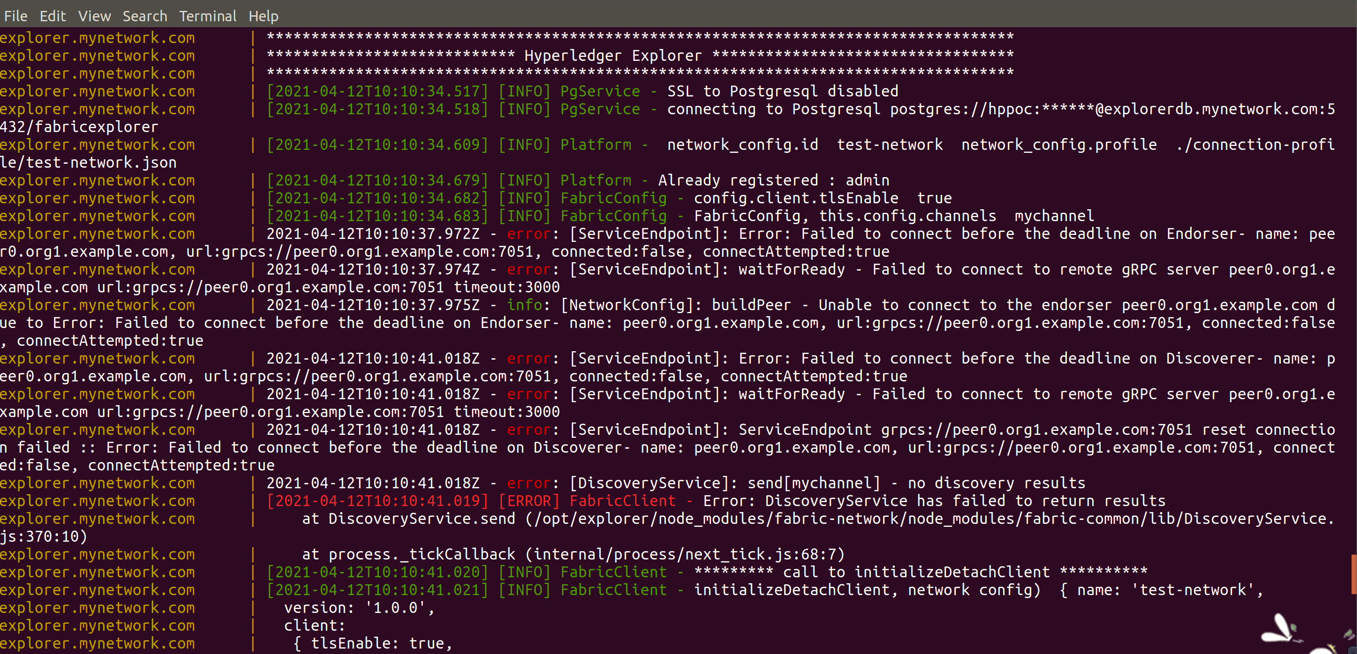 docker方式简单部署blockchain-explorer_error: discoveryservice: mychannel error: access d-CSDN博客