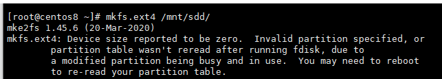 mkfs.ext4: Device size reported to be zero. Invalid partition specified, or partition table wasn ...