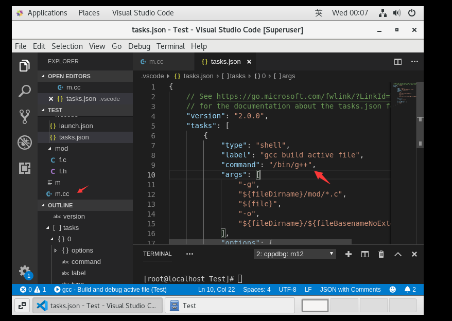 centos7下c/c++环境搭建 1.安装vscode 2.下载插件 3.调试 4.直接运行代码ctrl+F5 5.gcc编译多个文件及其task.json配置 及其 C++ 用g++编译 ...