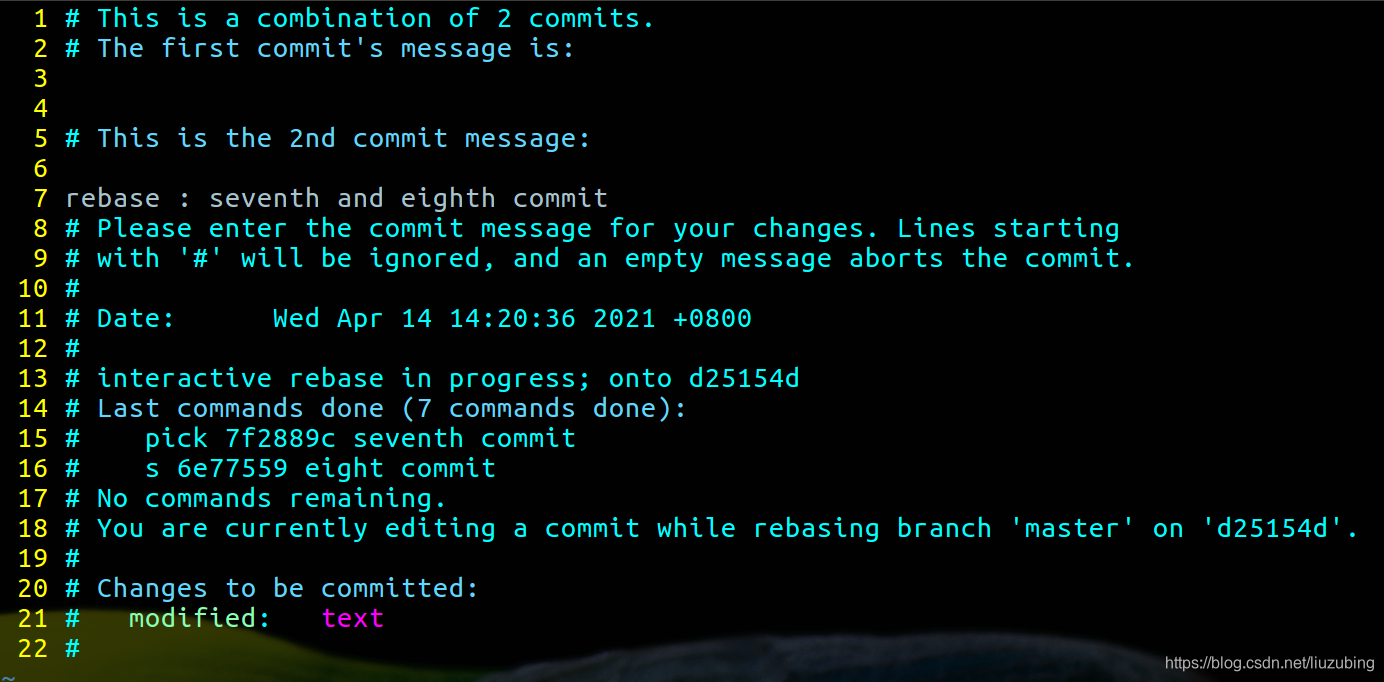 使用git Rebase合并中间多个提交commitgit 合并commit中间有新的提交记录 Csdn博客