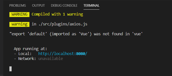 vuecli4 sobre la advertencia en ./src/plugins/element.js "export 'predeterminado' (importado ...