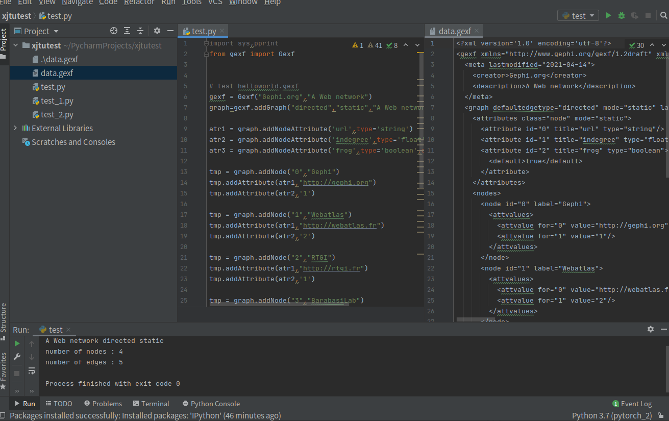 用pygexf生成一个简单的gexf文件格式的文件_gexf python-CSDN博客