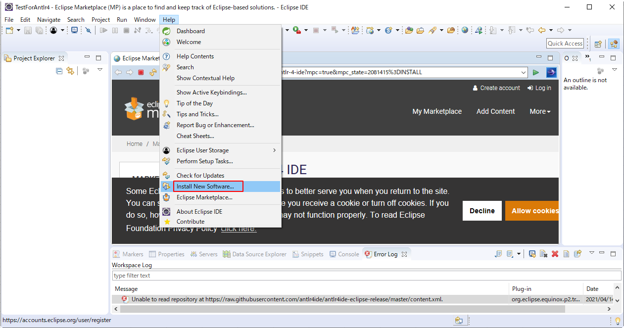 【Eclipse+Antlr4之02】Eclipse中安装Antlr4(下载后本地安装)_antlrdt eclipse 离线安装-CSDN博客