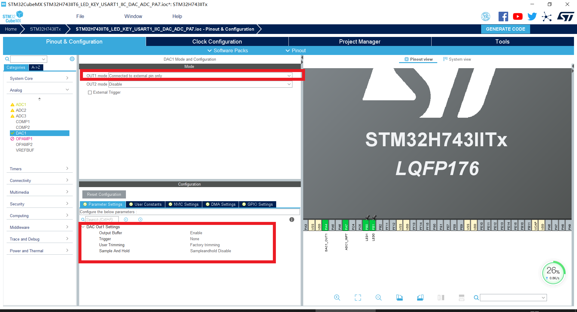 stm32Cubemx实用篇(三)：DAC电压输出和ADC电压检测以及内部温度传感器测温_串口电压检测器cubemaxadc代码-CSDN博客