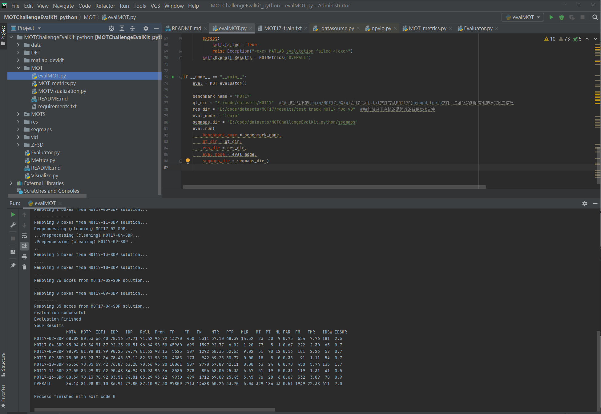 python版 MOTChallengeEvalKit 评估工具运行,运行MOT评估工具_motchallenge评估脚本怎么用-CSDN博客