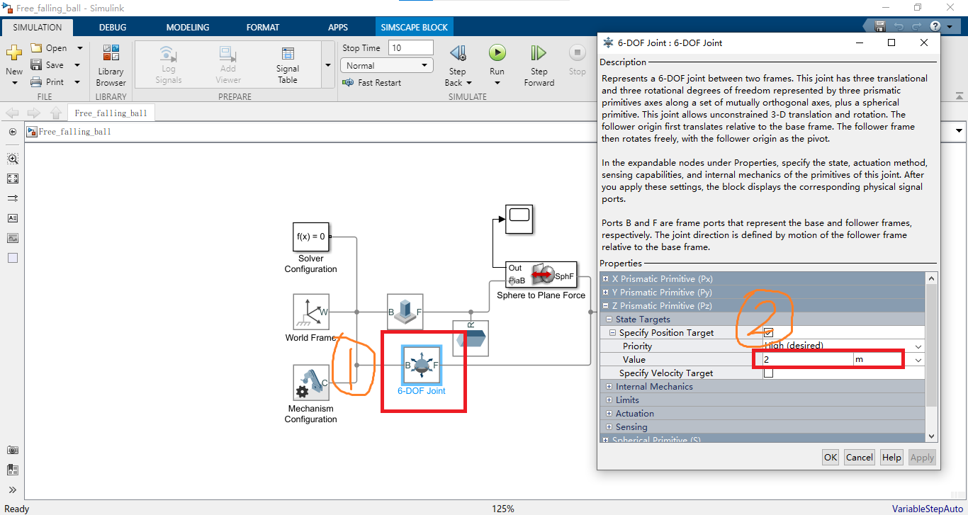 Simscape基础教程之实例（一）——使用Simscape三维物理仿真自由落体小球碰撞平面_matlab构造一个三维碰撞-CSDN博客