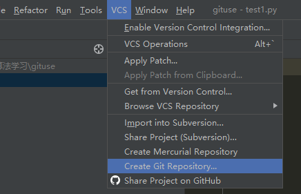 Pycharm git-创建本地仓库\创建分支\合并分支\回溯版本\加入git后文件颜色代表的含义_python中git显示不同颜色-CSDN博客
