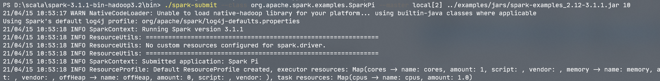 spark 运行自带样例SparkPi、spark-examples报错_枏的博客-CSDN博客