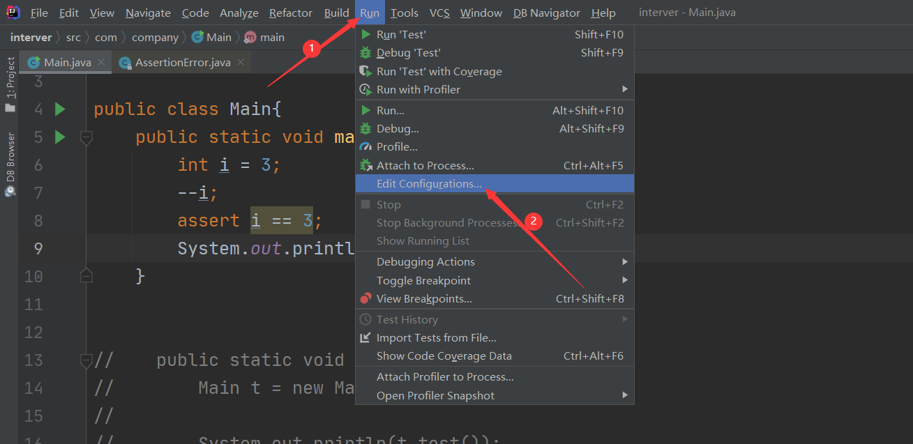 在idea中assert断言如何使用 （idea内部java编译器错误java Intellij Idea中的代码标记有编译器错误它在 9065