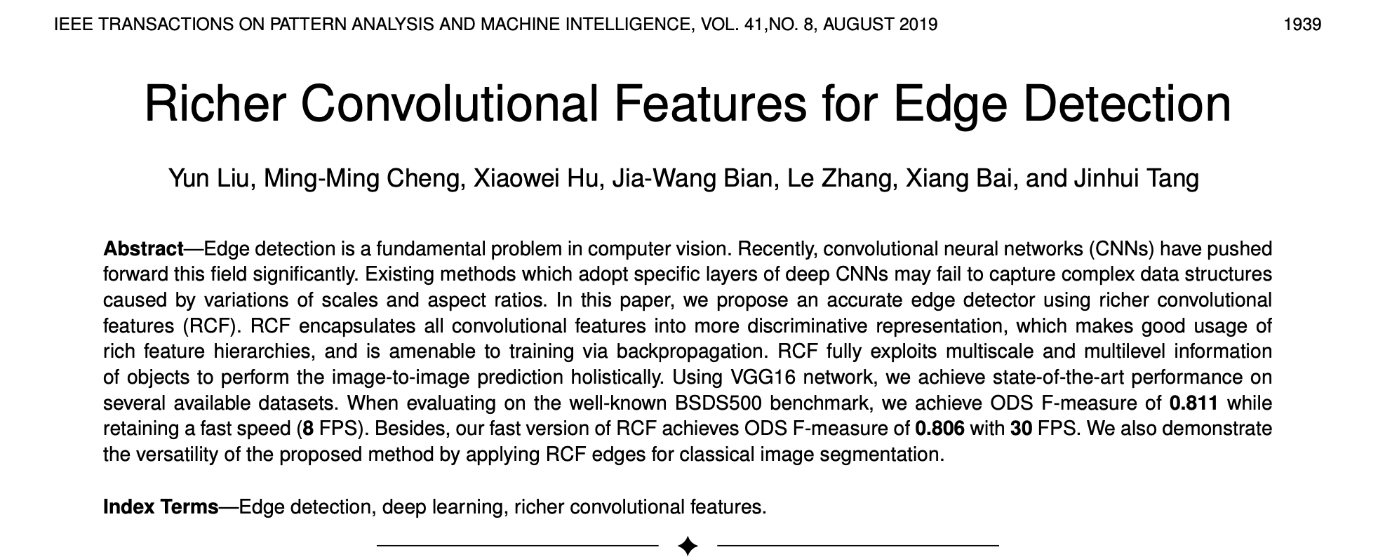 【边缘检测】RCF: Richer Convolutional Features for Edge Detection-CSDN博客
