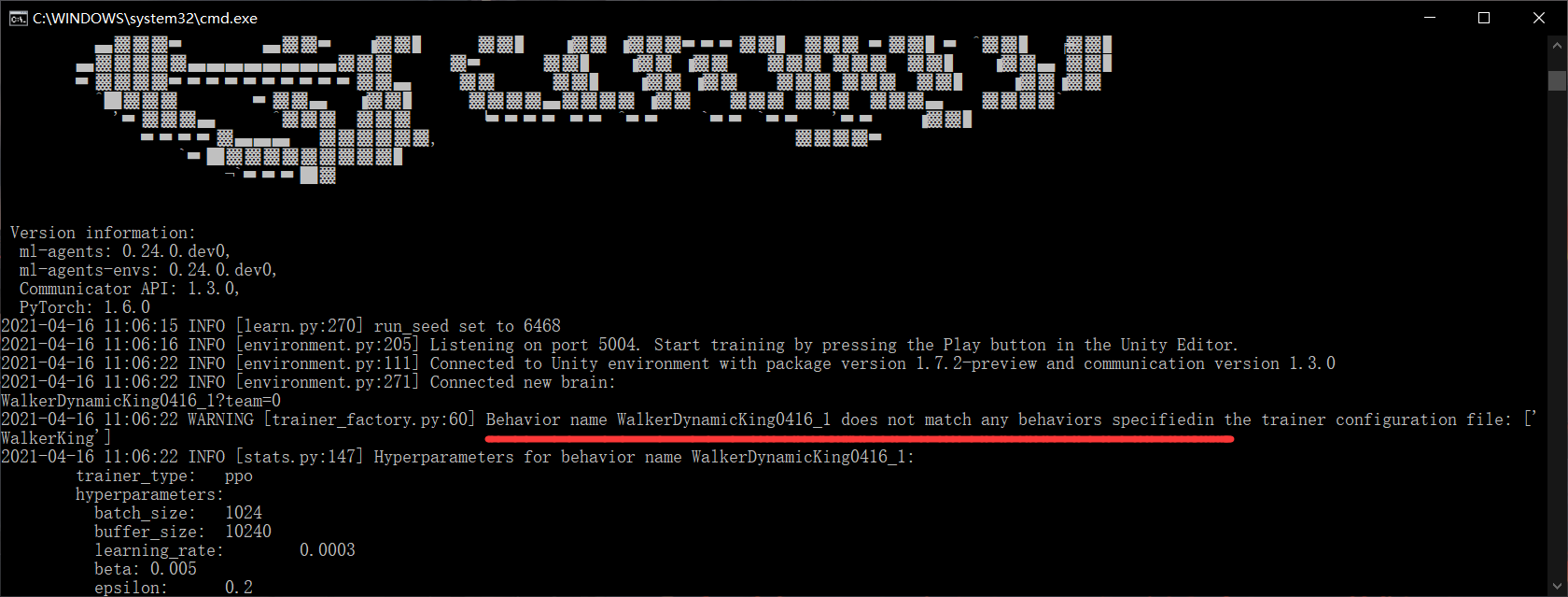 ML-Agents + PyTorch遇到的问题_mlagents.trainers.exception.unitytrainerexception:-CSDN博客