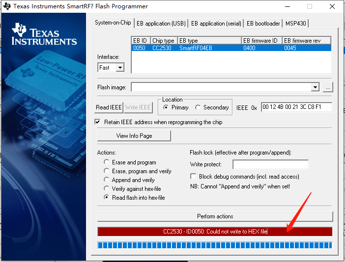 【zigbee学习之路】使用smartRF flash program读取hex文件报错_smartrf flash programmer读取hex-CSDN博客