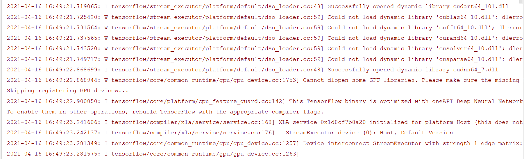 [tensorflow+pycharm]Skipping registering GPU devices...-CSDN博客