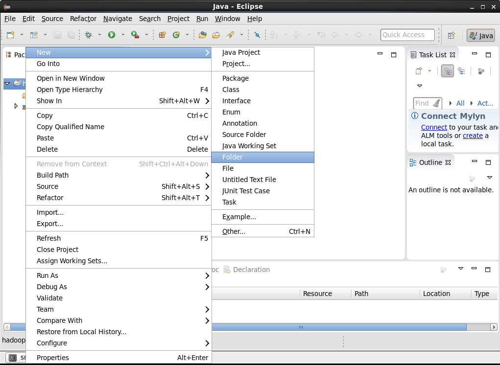 Hadoop项目创建（在eclipse中）_导入hadoop相关的jar包,首先右击项目选择【new】—>【folder】创建一个【lib】文-CSDN博客