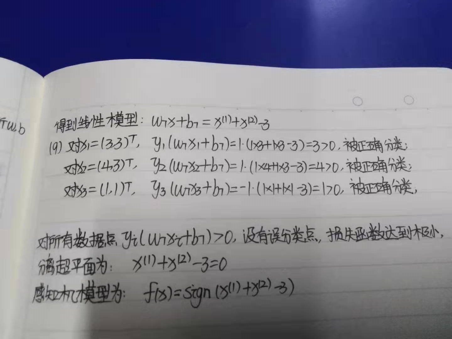 统计学习方法感知机学习算法的原始形式求感知机模型用感知机学习算法的原始形式求感知机模型 Csdn博客 