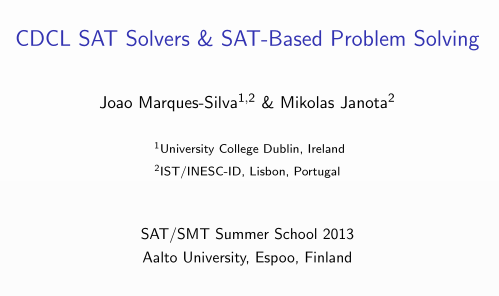 slides笔记——CDCL SAT Solver & SAT-Based Problem Solving-CSDN博客