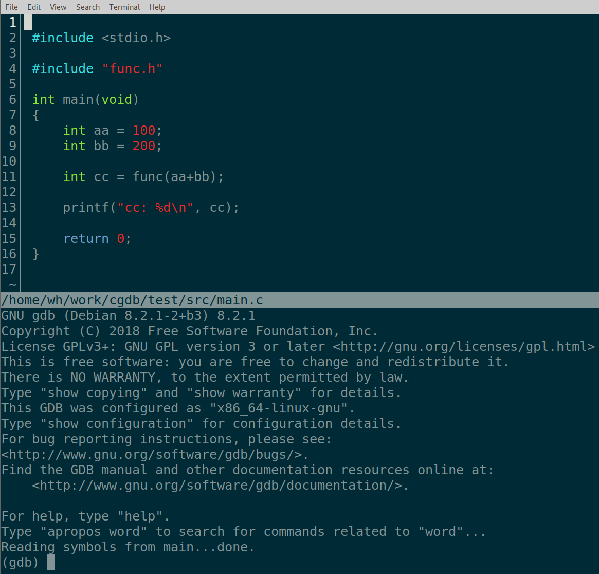 Linux下CGDB使用教程_cgdb教程-CSDN博客