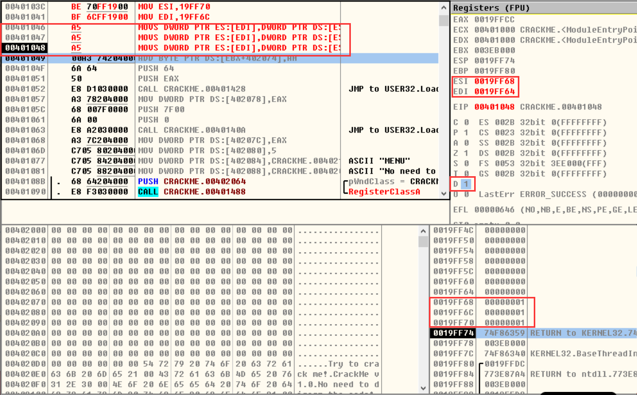 [Win32 assembly] MOVS, STOS, REP instruction - Programmer Sought