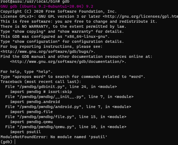 pwngdb&dbg安装报错： /root/.gdbinit:1: Error in sourced command file: Undefind command “import ...
