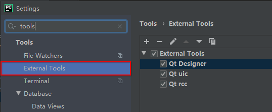 PyCharm 配置External Tools(designer.exe、uic.exe、rcc.exe)_pycharm uic.exee ...