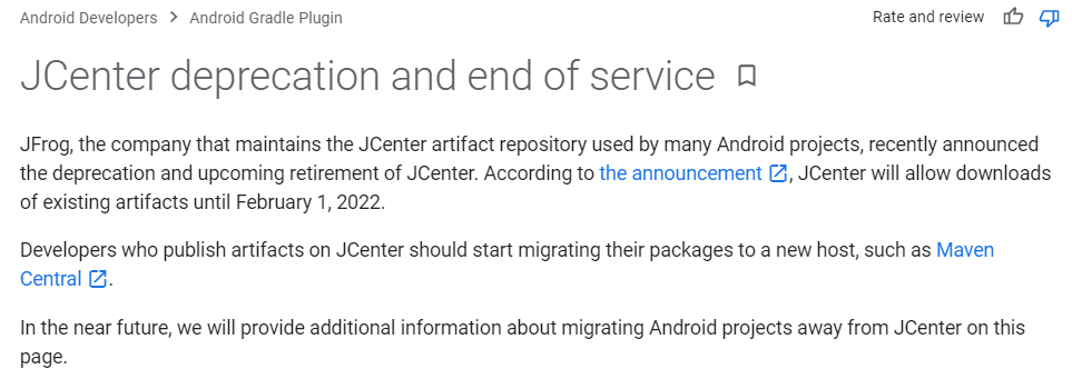 浅谈JCenter即将被停止服务的事件_jcenter关闭 android-CSDN博客