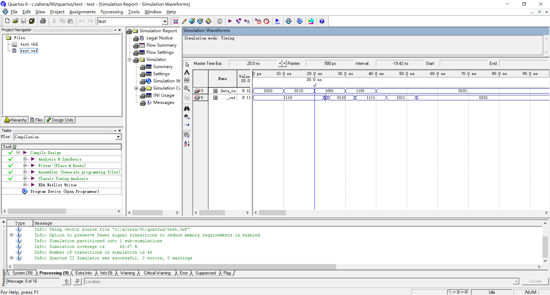quartus Ⅱ创建第一个VHDL程序（例子：求输入的4位二进制数的补码）_用quartus ii 写出2进制数-CSDN博客