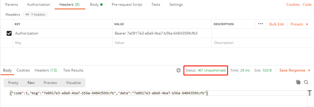 使用postman发送请求时，Status：401Unauthorized_status 401 unauthorized-CSDN博客
