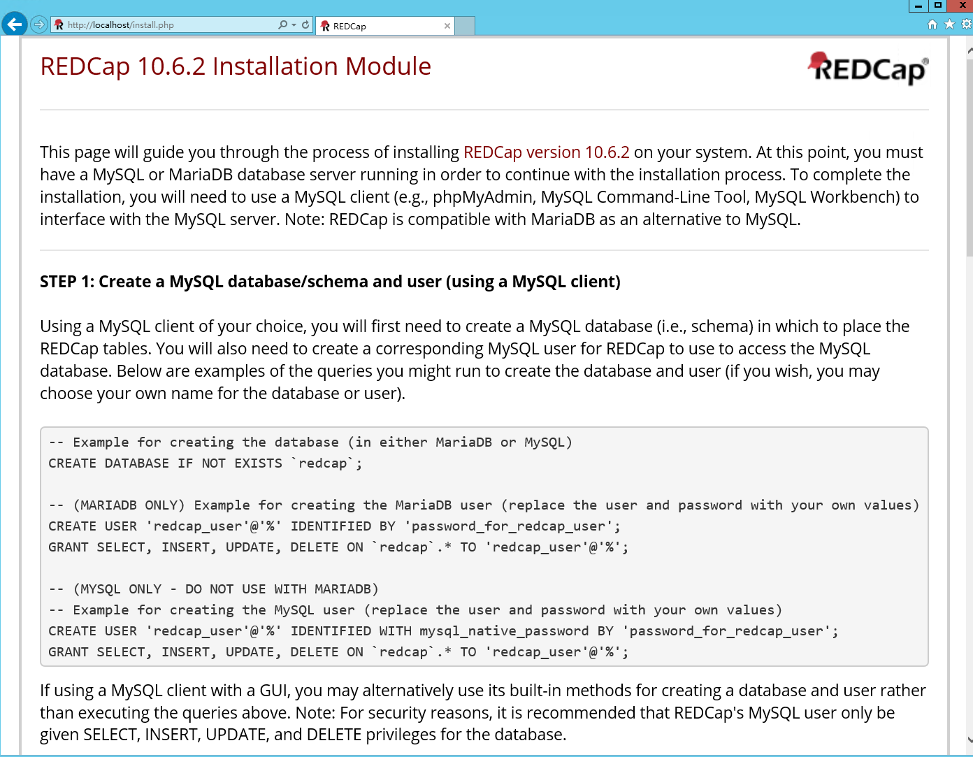 windows server搭建redcap数据库基本流程_ Senoh.的博客-CSDN博客_redcap 数据库