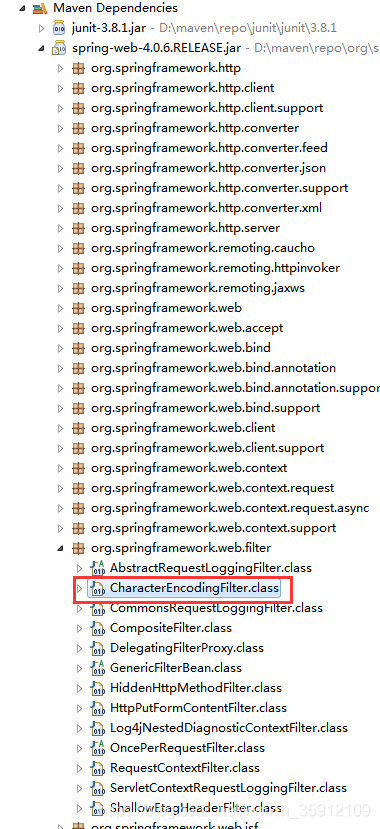 过滤器javalangclassnotfoundexception Orgspringframeworkwebfiltercharacterencodingfilter Csdn博客eoi 4756
