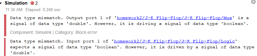 matlab：Data type mismatch. Output port 1 of ‘xx‘ is a signal of data type ‘double‘. 问题解决-CSDN博客
