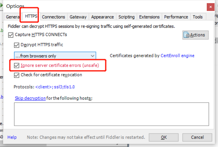 解决fidder一直报“the Sever（xxx Presented A Certificate That Did Not Validate”session 946 The 