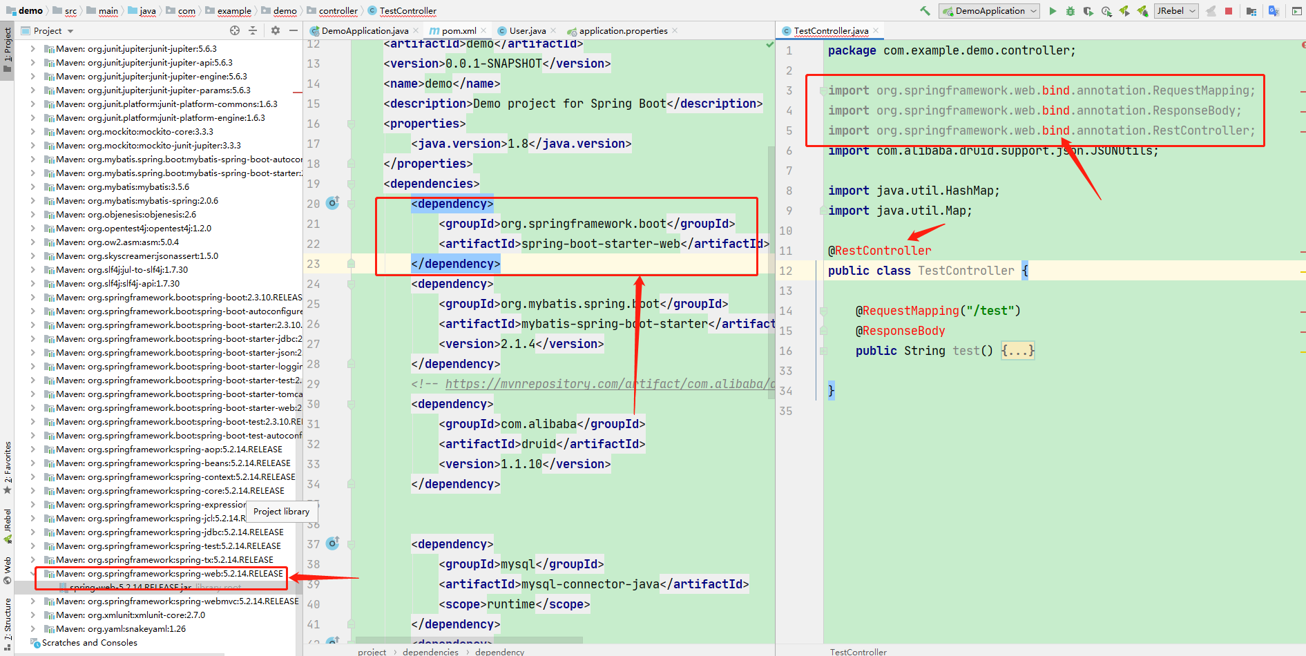 解决在spring Boot项目中引入spring Boot Starter Web依赖任然无法使用 Restcontroller注解的问题 Spring Boot Starter Web