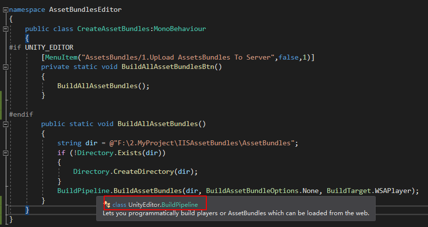 AssetBundles开发笔记_error CS0103: The name ‘BuildPipeline‘ does not exist in the current context ...