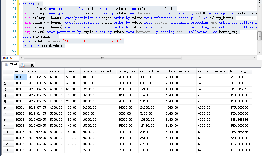 Sql Server 开窗函数上下边界的控制_sqlserver rows unbounded preceding-CSDN博客